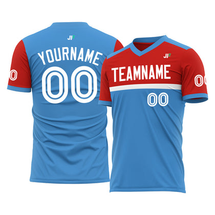 Custom Blue Soccer Jersey | Personalized Build Your Image – JerFit